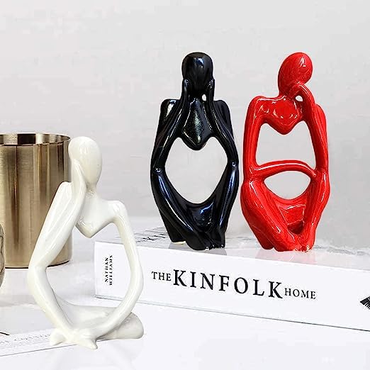 Buy Amber Ceramic Modern Art Man Showpiece Thinker for Living Room ...