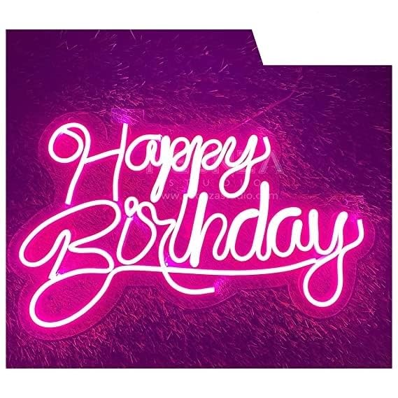 Buy LEDOLUX Plastic Laser Cut Studio Neon Sign Light LED Happy Birthday ...