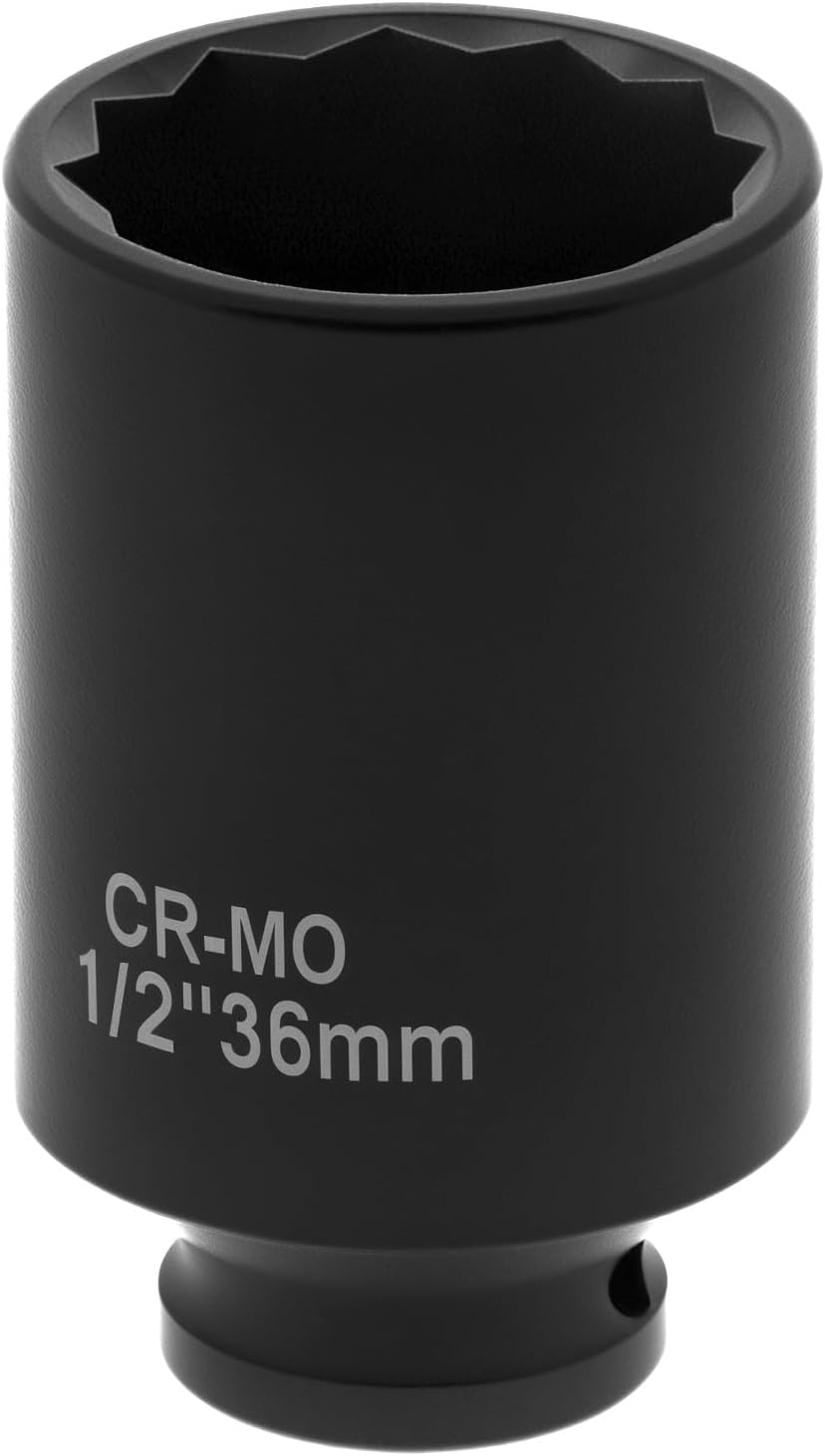QWORK Multi-tooth socket 36 mm 12-point, 78 mm depth, 1/2 inch drive ...