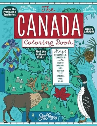 The Canada Coloring Book: Maps of Provinces and Territories with ...