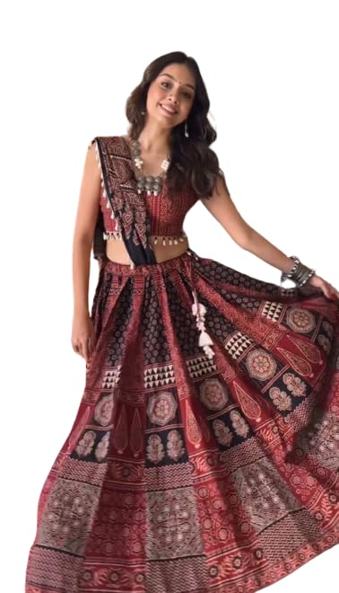 Buy Shreeji Mart Lehengha Choli for Women and Girls, Rayon Fabric with ...