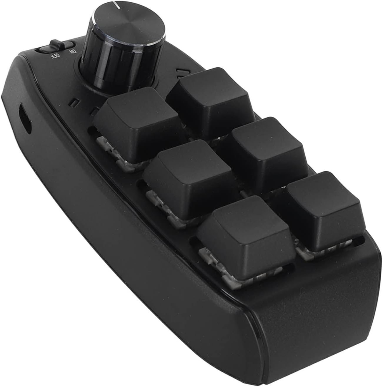 6 Keys USB Mini Keypad with Knob, One Handed Mechanical Gaming Keyboard, DIY Programming Macro ...