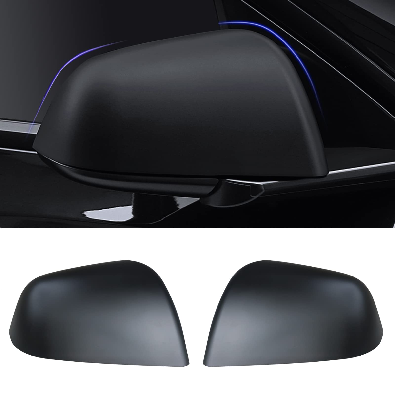 Amazon.com: Kasato Model 3 Side Mirror Cover, Mirror Cap 2 PCS Matt ...