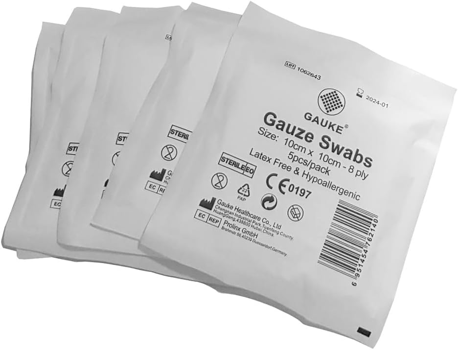 Sterile Gauze Swabs 10cm x 10cm - 50 Swabs (10 Packs of 5) First Aid ...