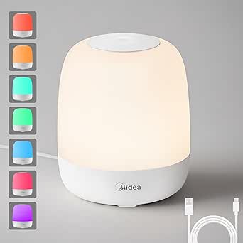 Midea LED Touch Night Light for Nursery, Dimmable RGB Color Changing ...