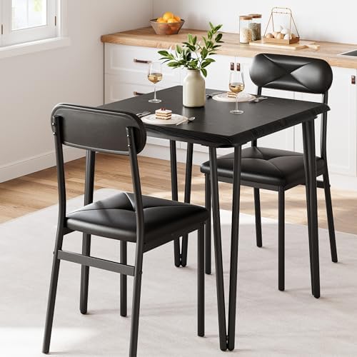 Amazon.com - IDEALHOUSE Black Dining Table for 2-Small Square kitchen ...