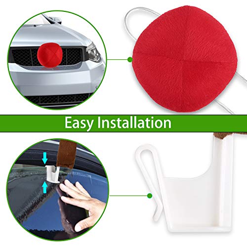 Snapklik.com : Poptrend Car Reindeer Antlers & Nose Decorations, Window ...