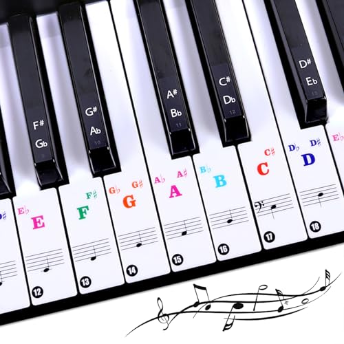 XPOOP Piano Keyboard Stickers Piano Key Music Notes Letter Label Piano ...