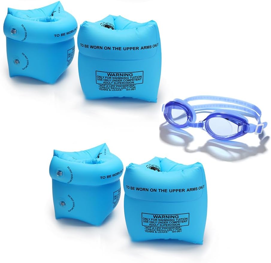 Inflatable Swim Arm Bands Floatation Sleeves Rings Floats Tube Armlets ...