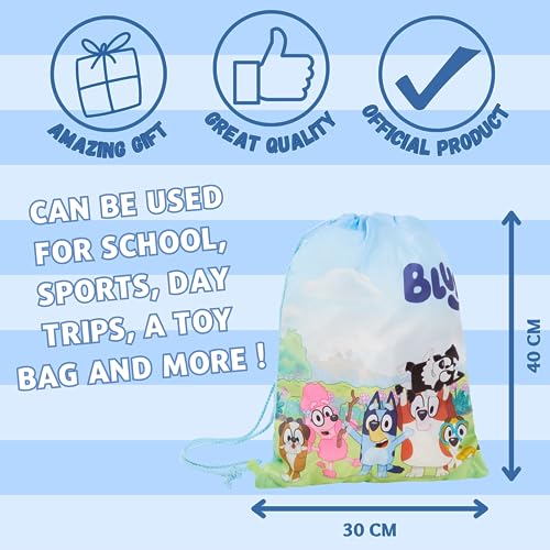 Bluey Drawstring Bag Boys Girls Trainer Pe Kit Gym Bag Childrens Swim ...