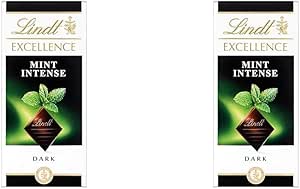 Lindt Excellence Dark Mint Chocolate Bar Each 100g (Pack of 2) : Amazon ...