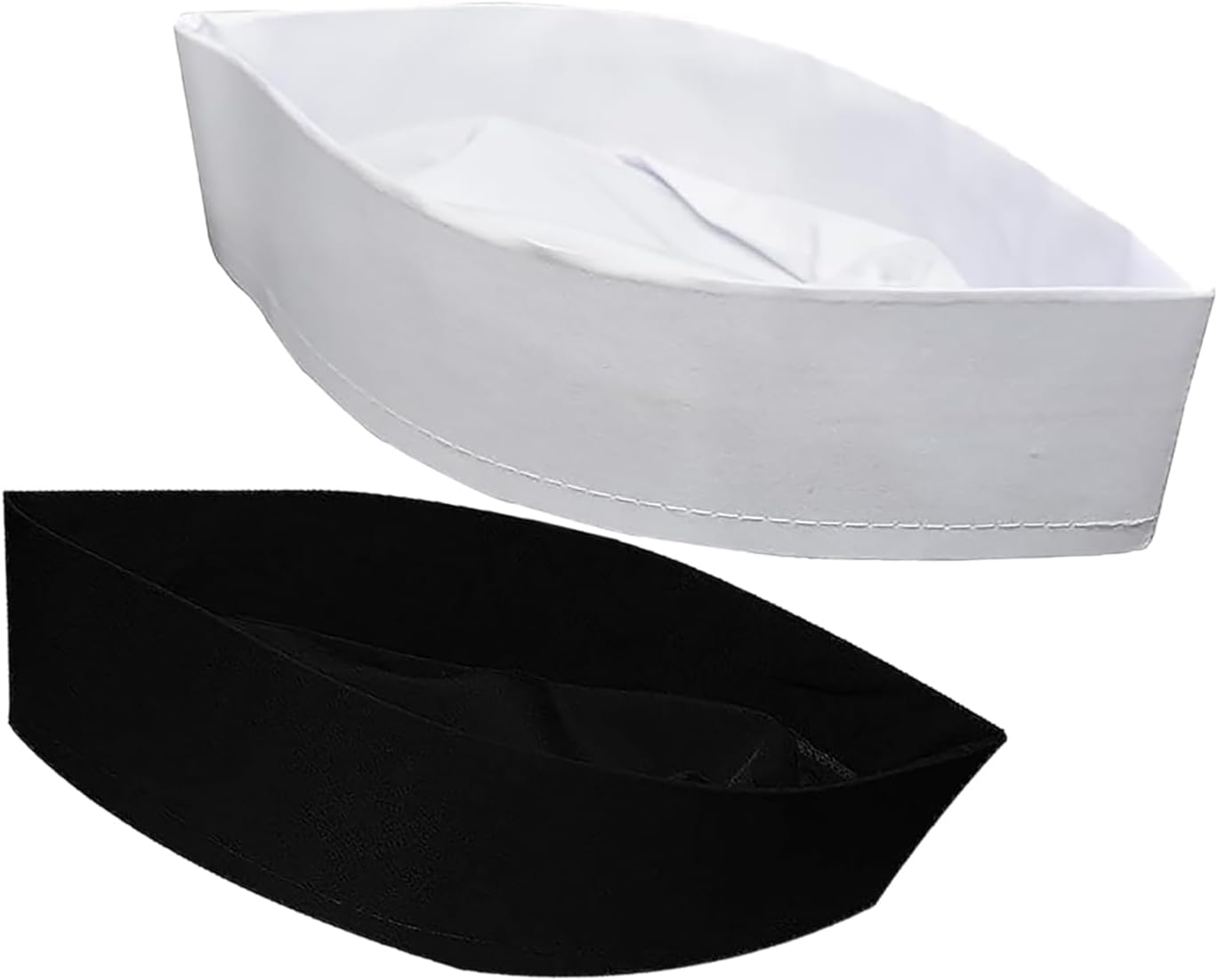 2 Pcs Black & White Islamic Hat Men Egyptian Kufi Kofi Koofi Fabric ...