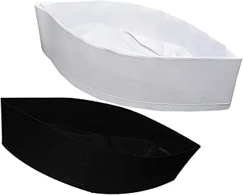 2 Pcs Black & White Islamic Hat Men Egyptian Kufi Kofi Koofi Fabric ...