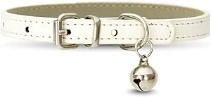 Amazon | [LaLUCA GOODS] 犬 首輪 猫 首輪 鈴 定番 スタンダード PU レザー シンプル 小型犬 中型犬 ドッグ 散歩 カラフル ホワイト（鈴あり） S ...
