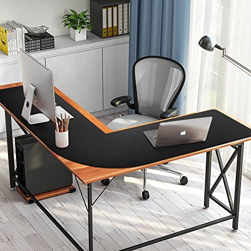 Snapklik.com : MAIDERN 51 Inch L Shaped Corner Desk Mat, Cork & Leather ...