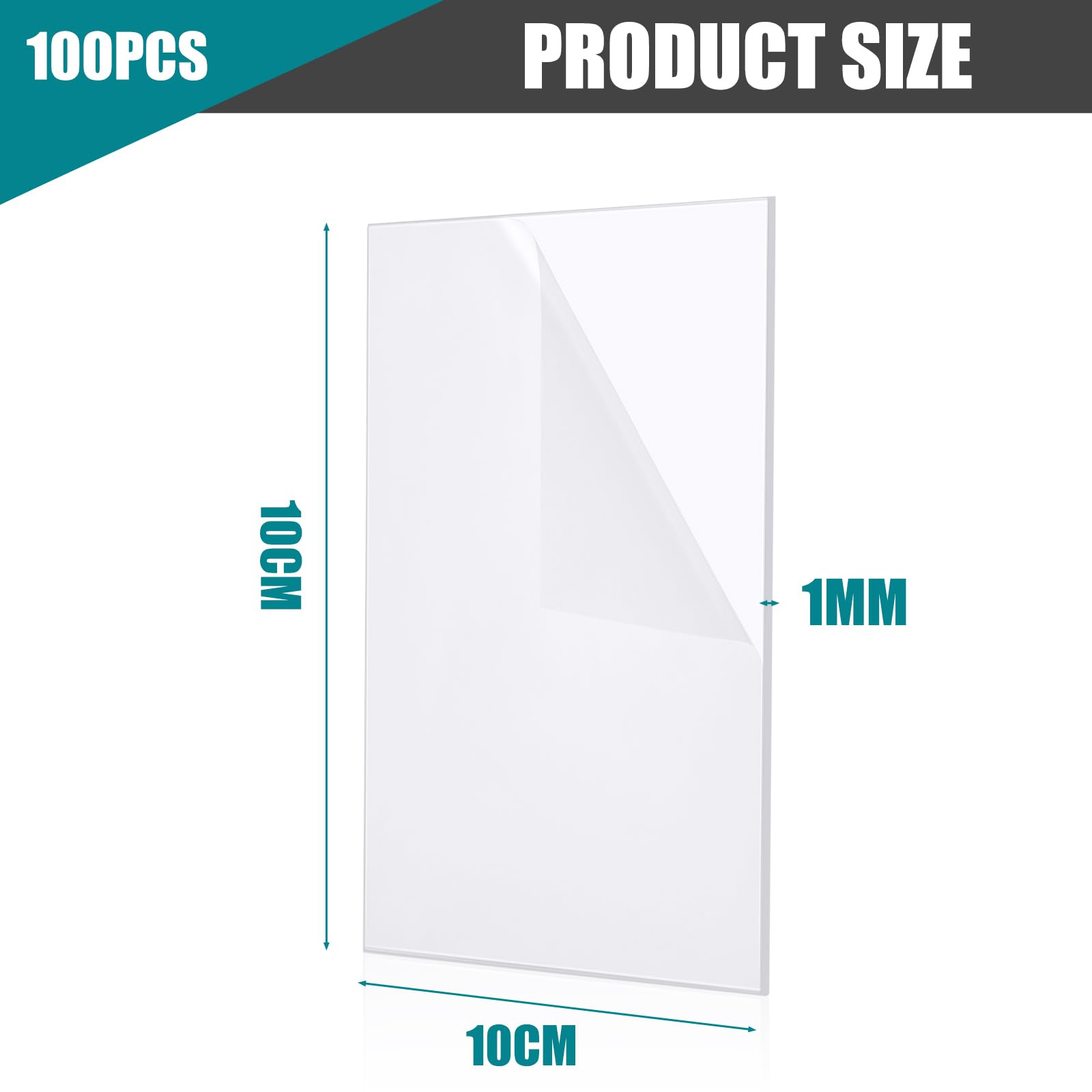 Snapklik.com : Pangda 100 Pcs 4 X 4 Clear Cast Acrylic Squares Plastic ...