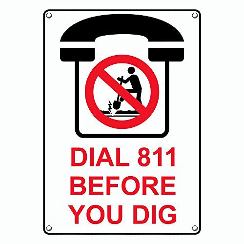Amazon.com: Weatherproof Plastic Vertical Dial 811 Before You Dig Sign ...