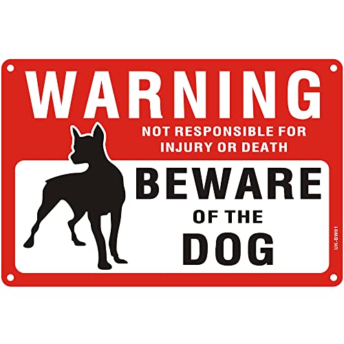 Beware of The Dog Sign Reflective Aluminum, Warning Dog Sign Metal ...