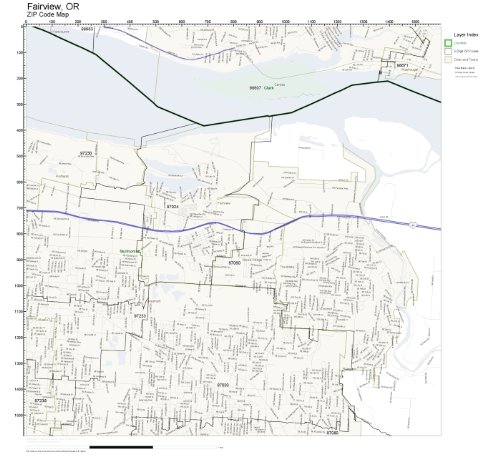 Amazon.com : ZIP Code Wall Map of Fairview, OR ZIP Code Map Not ...