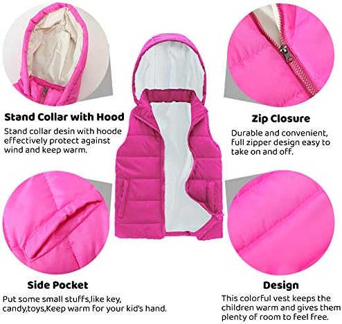 Amazon.com: Girls Puffer Vest Lightweight Sleeveless Jackets Hooded ...