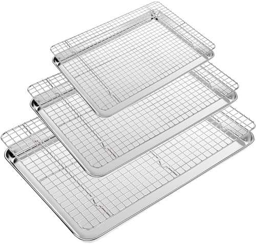 Amazon.com: P&P CHEF Baking Sheet and Rack Set, 8 PACK (4 Sheets + 4 ...