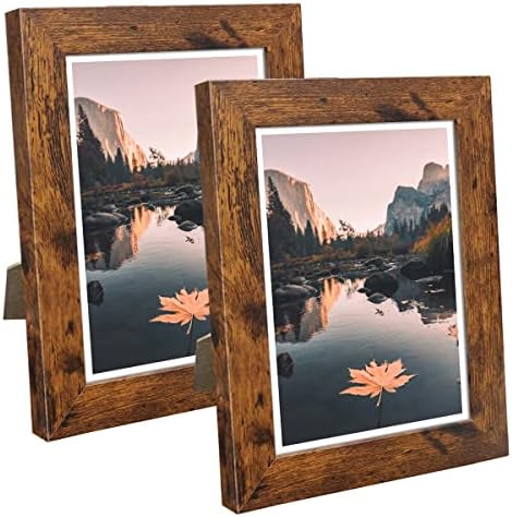 NUOLAN 7x5 Photo Frames Farmhouse Rustic Brown Wood Pattern Picture ...