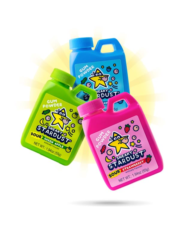 Amazon.com : Sneaky Stardust Gum Powder – Sour Green Apple, Blue ...