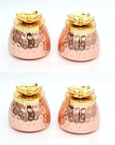 Amazon.com: Hammered Gold Copper Plated Containers – Premium Copper ...