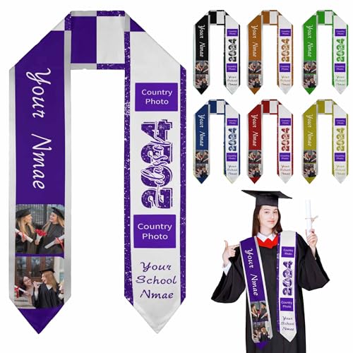 Amazon.com: Custom Graduation Stole Class of 2024 Personalized ...