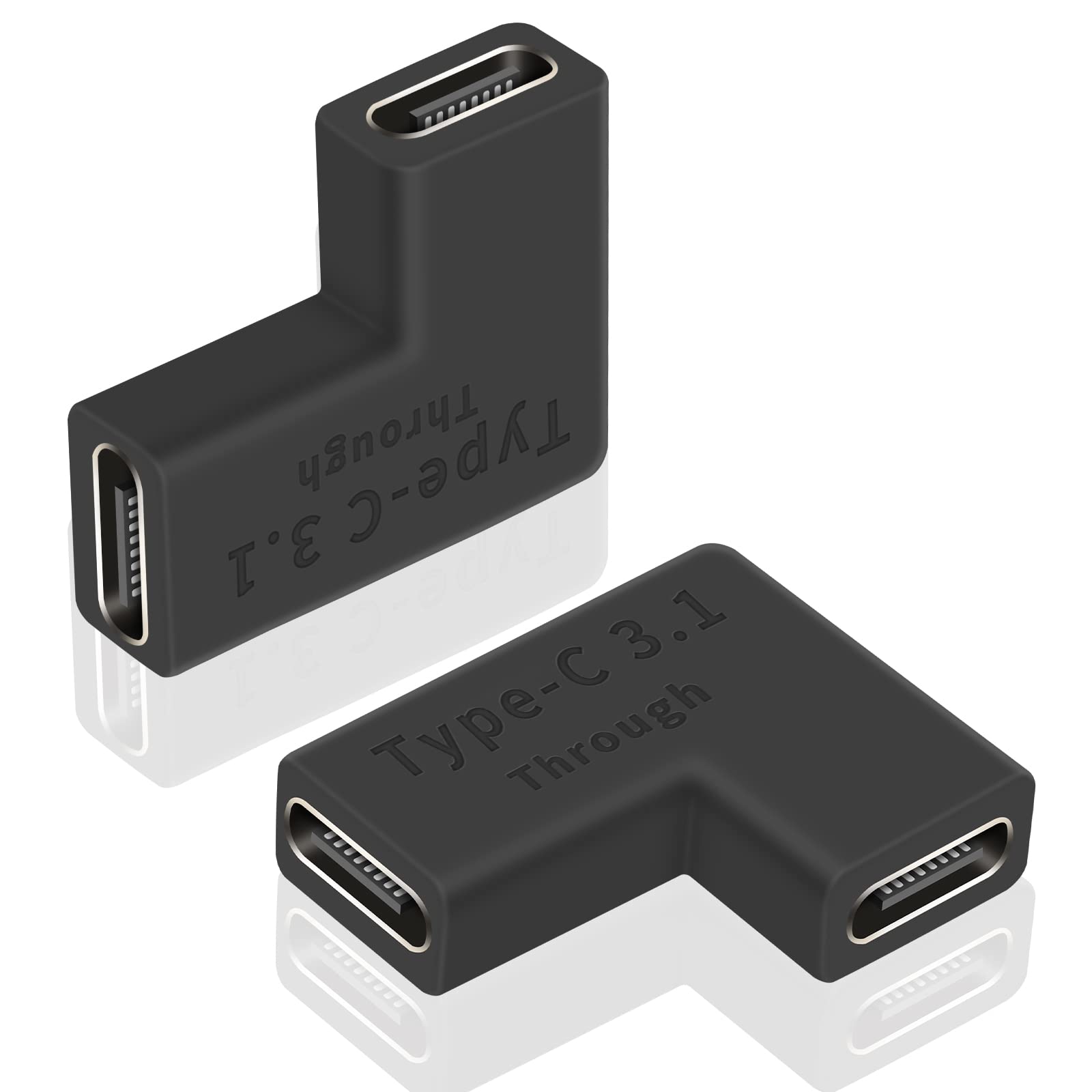 Amazon.com: Duttek Right Angle USB C Coupler 10GBbps, USB C Female to ...