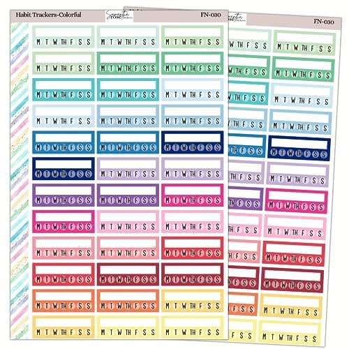 Amazon.com: Colorful Weekly Habit Tracker Planner Stickers, Habit ...