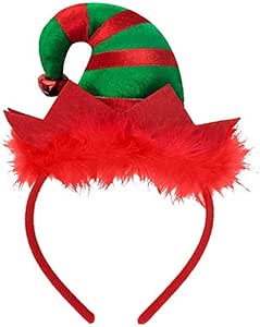 Amazon.com: Hosfairy Christmas Elf Headbands Hats Holiday Party Elf ...