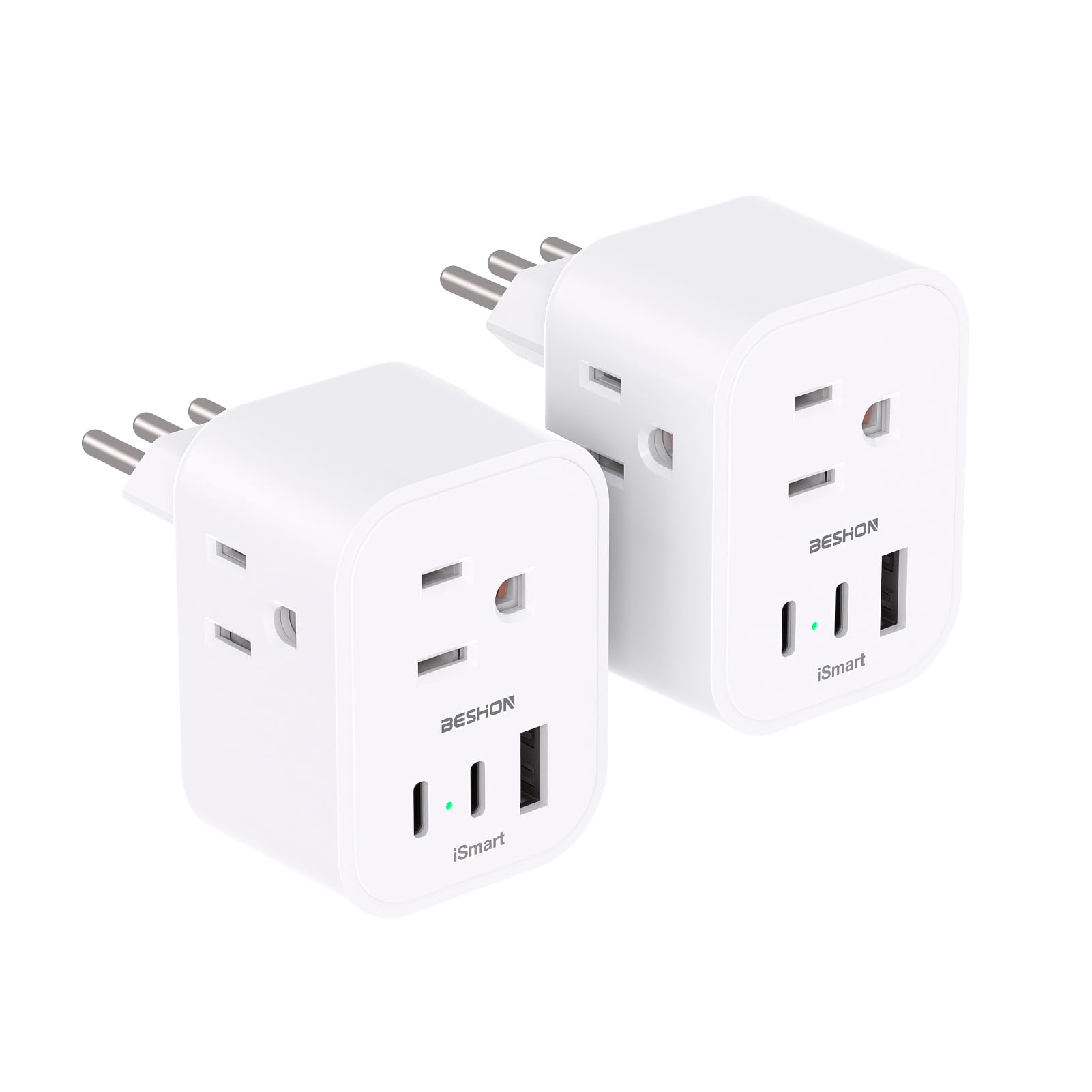 Snapklik.com : 2 Pack Italy Travel Plug Adapter, Type L Italy Power Adapter