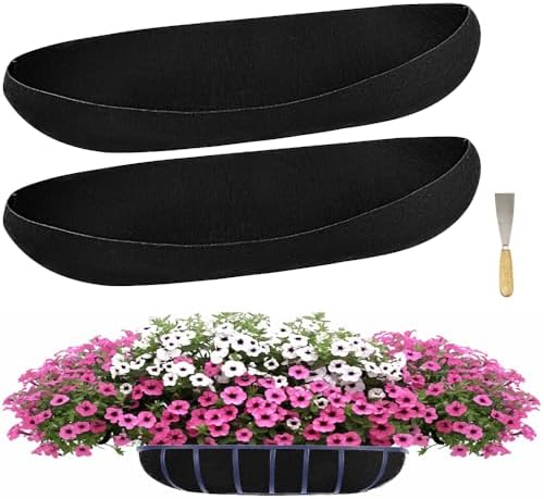 Amazon.com: 3PCS 30 Inch Planter Basket Liners Fabric Window Box Liners ...