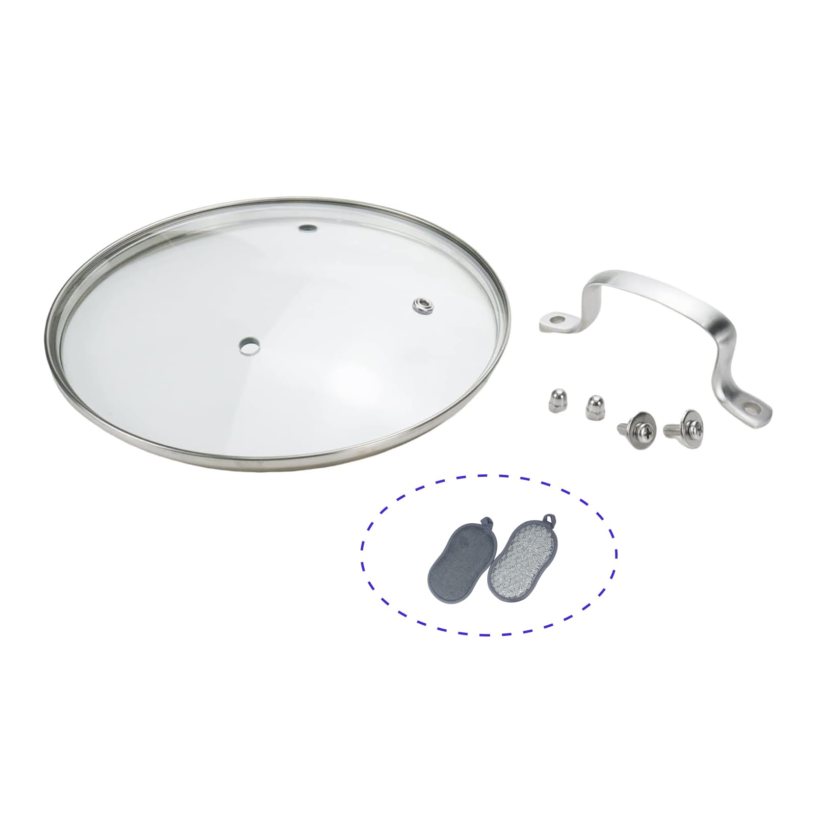 Snapklik.com : LC LICTOP 8" Tempered Glass Lid 304 Stainless Steel Rim ...