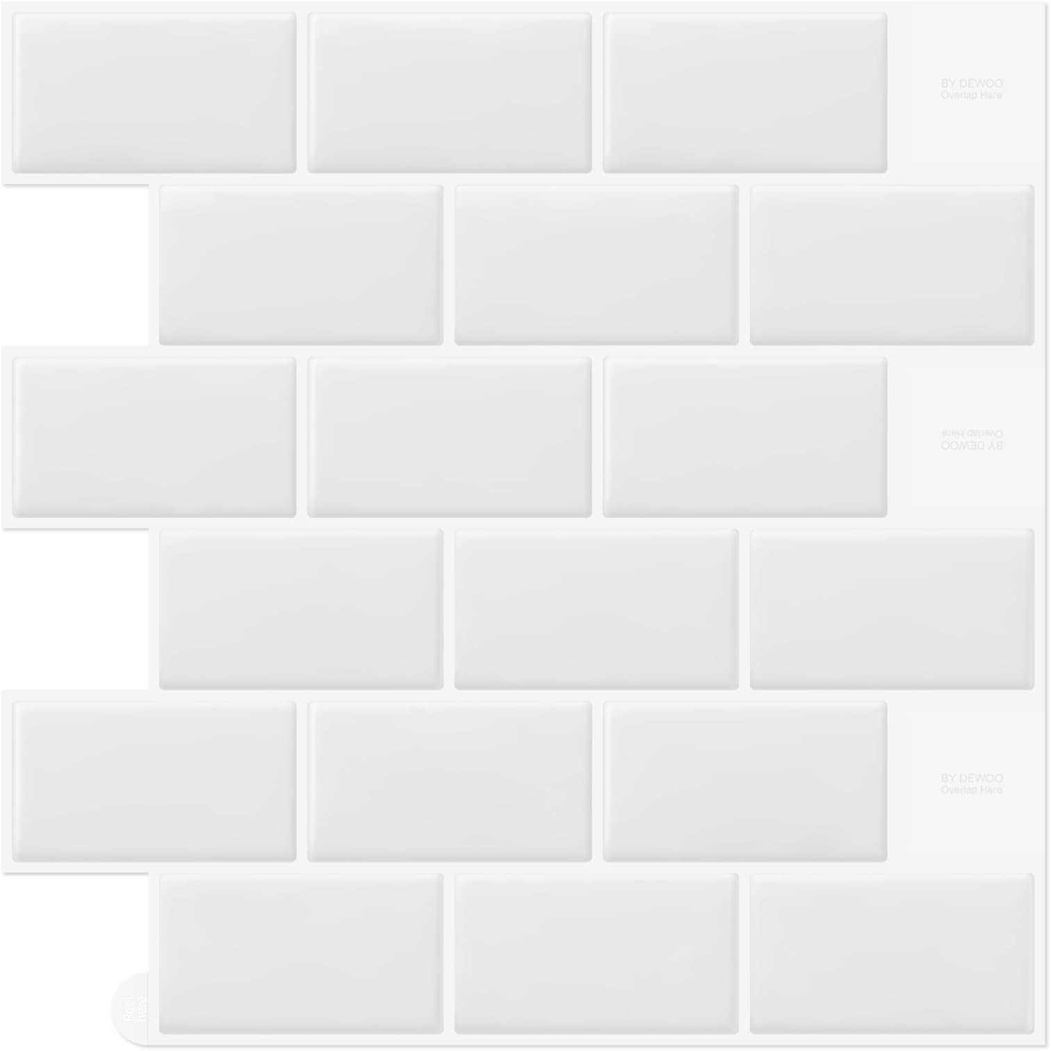 FunStick Tile Stickers for Kitchen White Wall Tile Stickers for Kitchen ...