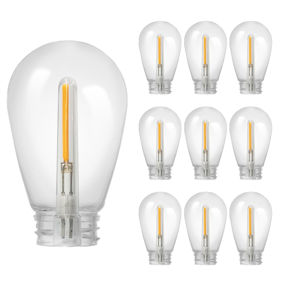 SUNTHIN 10 Pack LED Bulbs Replacement S14 Outdoor String Lights ...