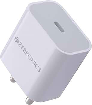 Zebronics MA104B Type C Charger, 20W max, for iPhone | Android ...
