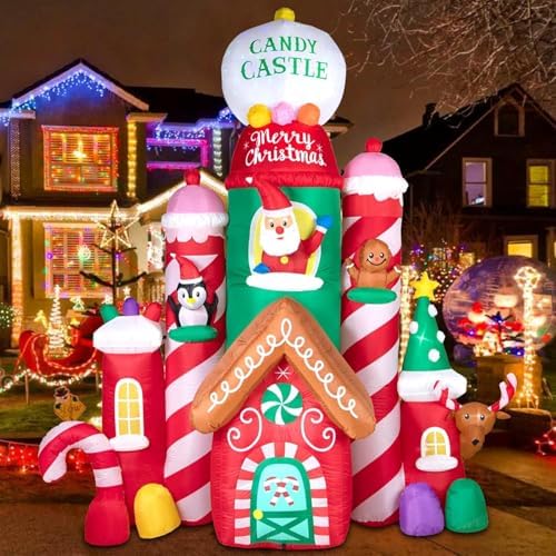 Amazon.com: HOMCOM Giant 10ft Christmas Inflatables Outdoor Decorations ...