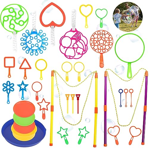 ATPWONZ Bubble Wands,34 Pcs Giant Bubble Wands,Bubbles Multipack,Large ...