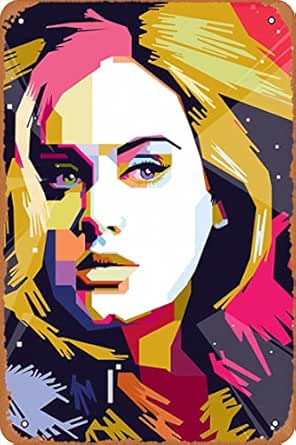 Music Metal Signs Vintage Adele Fan Art Poster Celebrities & Musicians ...
