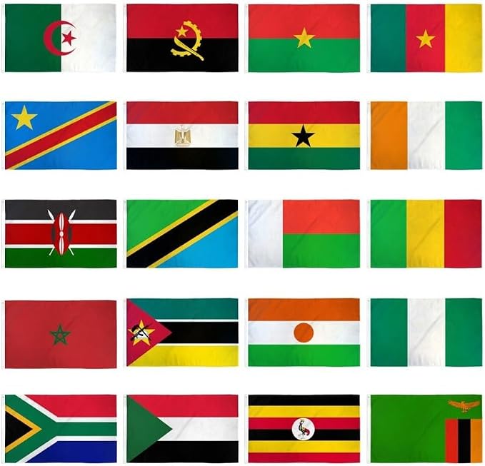 Amazon.com : COLL7AWS Set of 20 African Country Flags 3x5ft Countries ...