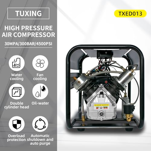 TUXING 4500Psi PCP Air Compressor, Auto Stop&Purge, 110V AC Pump