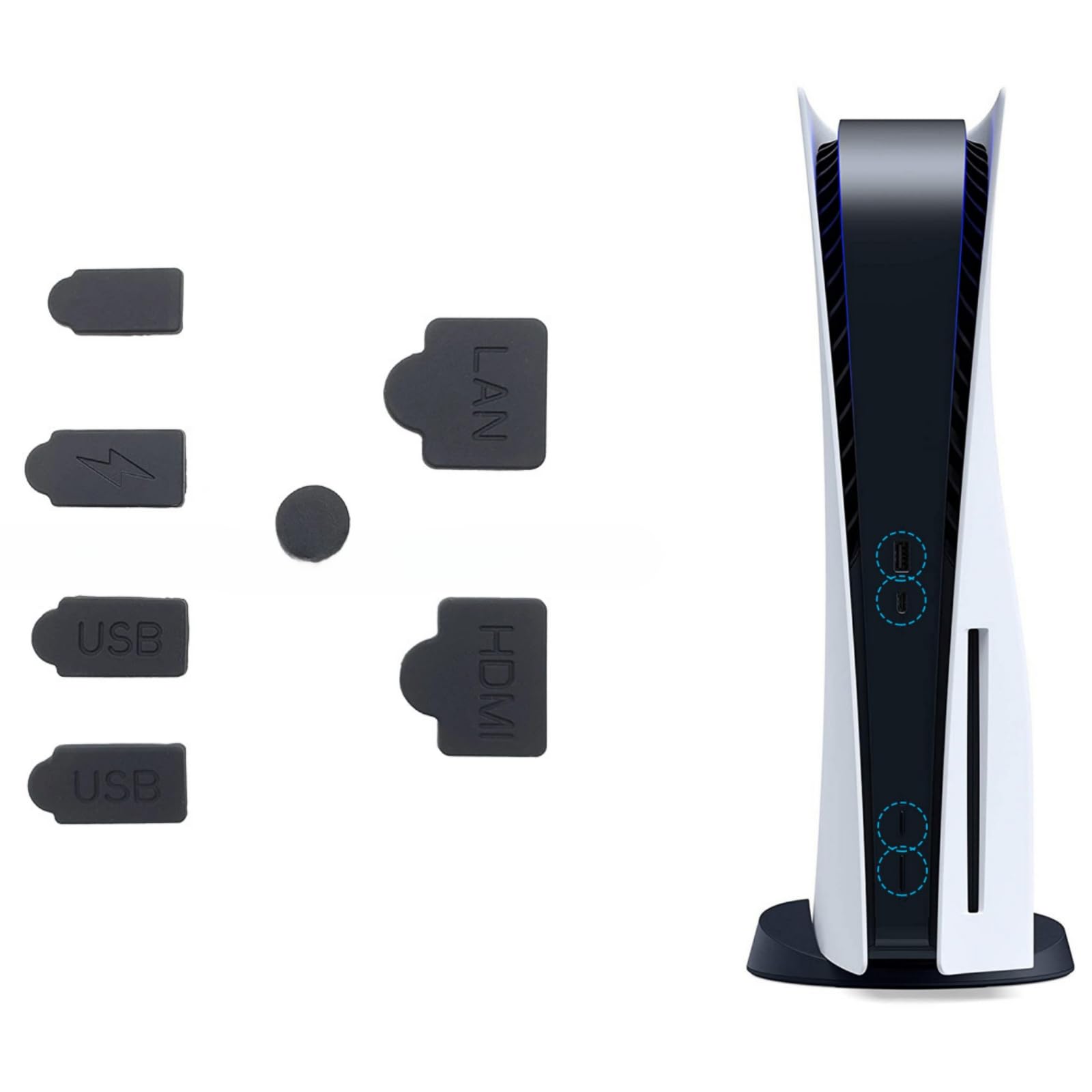 Amazon.com: PS5 Silicone Dust Plugs Set,PS5 Pro/Slim USB HDMI Interface ...