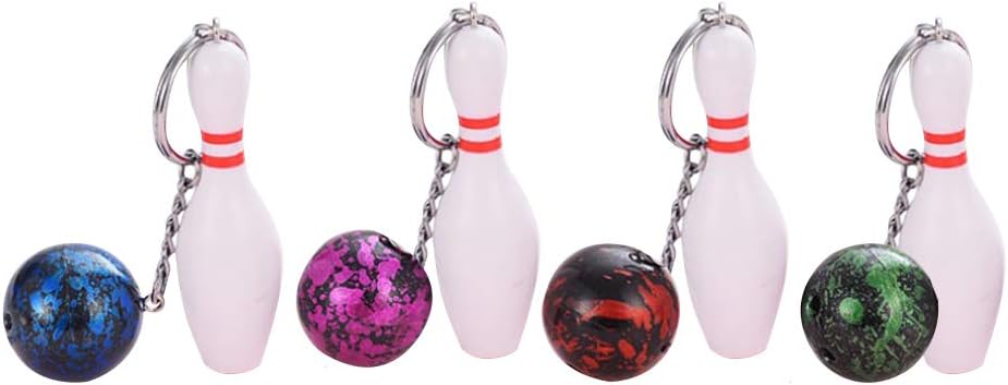Amazon.com: Toyvian Mini Bowling Keychain Creative PVC Keyring ...