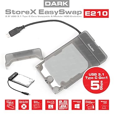 Dark StoreX Boîtier de disque dur USB 3.1 SATAI/II/III SSD/SSHD/HDD 2,5 ...
