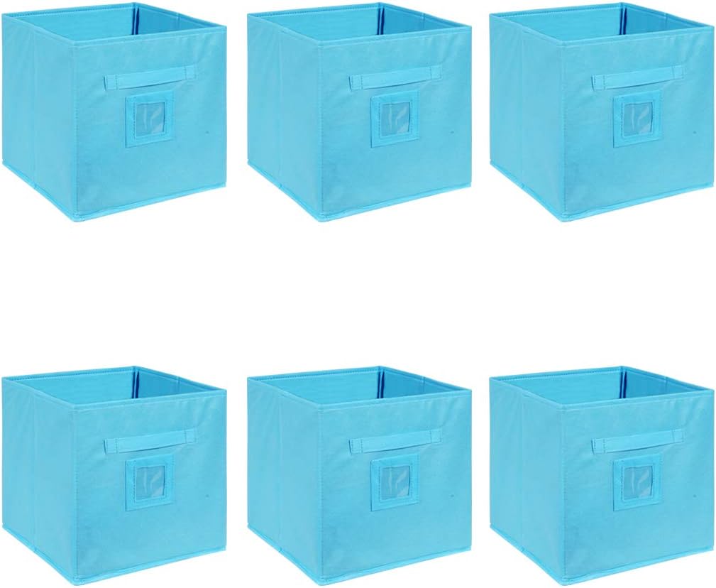 amazon basics Square Foldable Storage Cubes (Beige) - 6 Pack : Amazon ...
