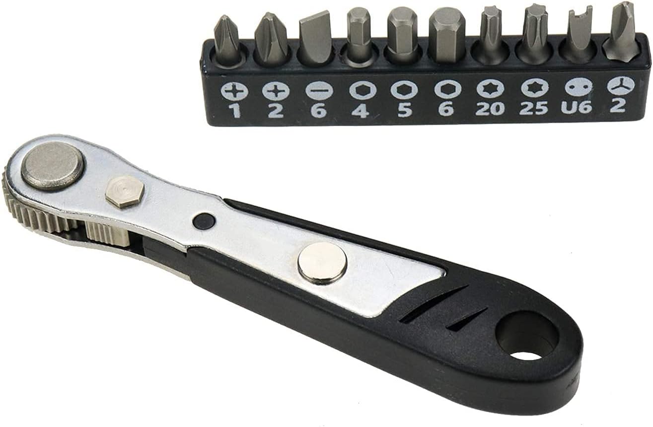 Autoly 1/4" Ratcheting Allen Wrench Set S2 Dual-Drive Head Ratchet ...