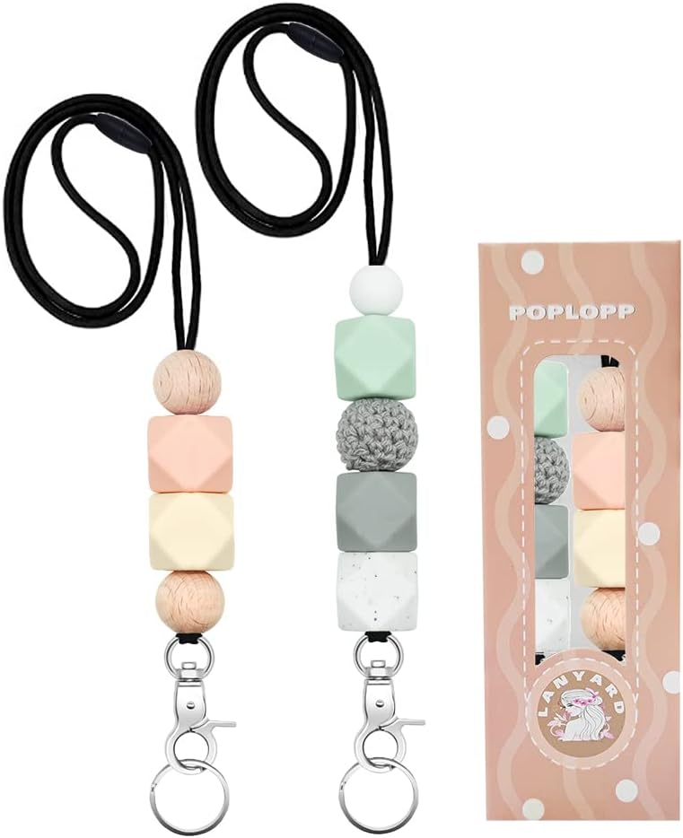 Amazon.com: POPLOPP 2PCS Cute Lanyards for Id Badges and Keys for Women ...