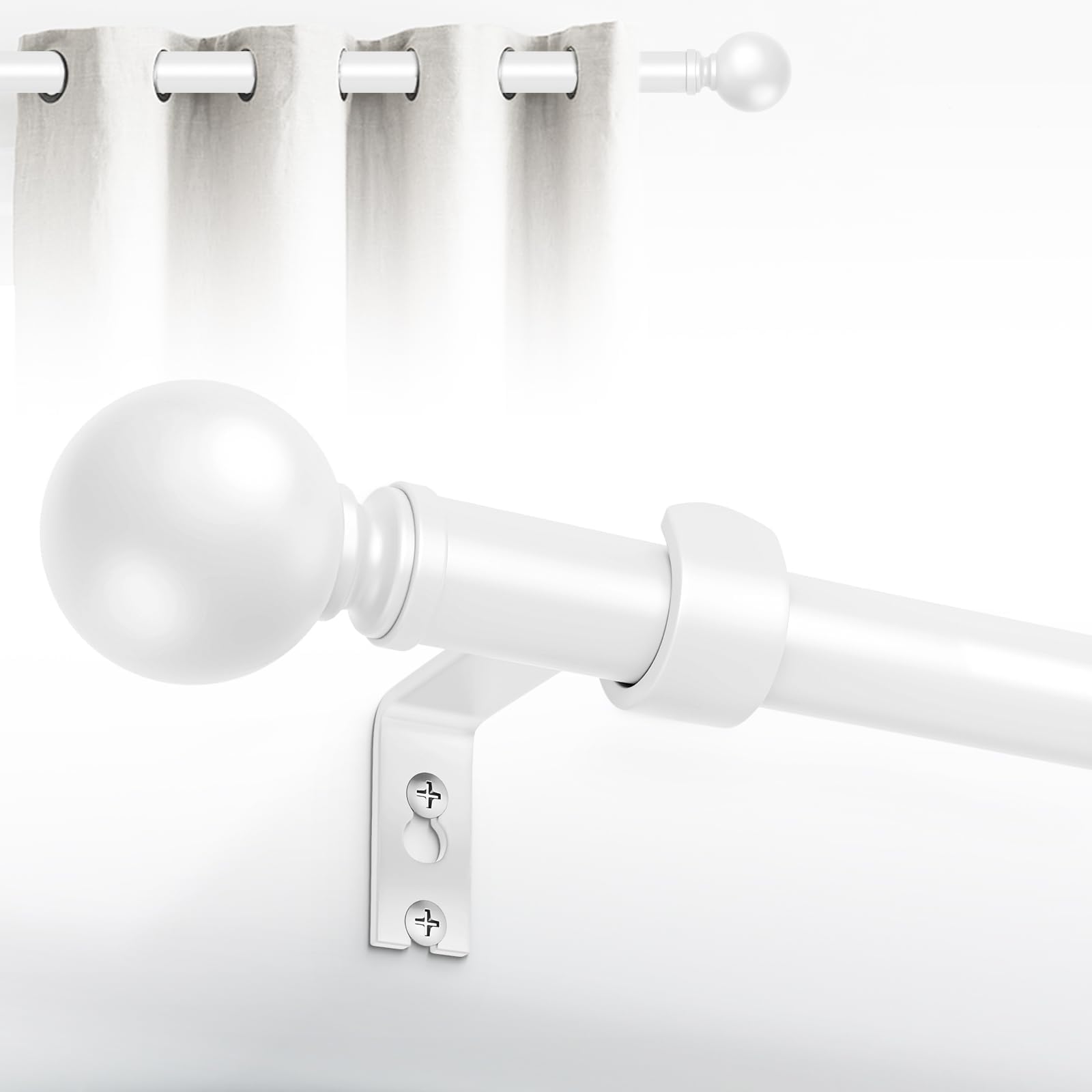 Amazon.com: Hei! Dear Curtain Rods,White Curtain Rod,Curtain Rods for ...